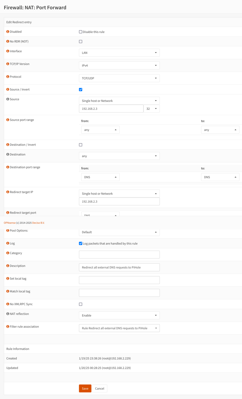 Redirect all outgoing DNS requests to the local Pi-hole instance using ...